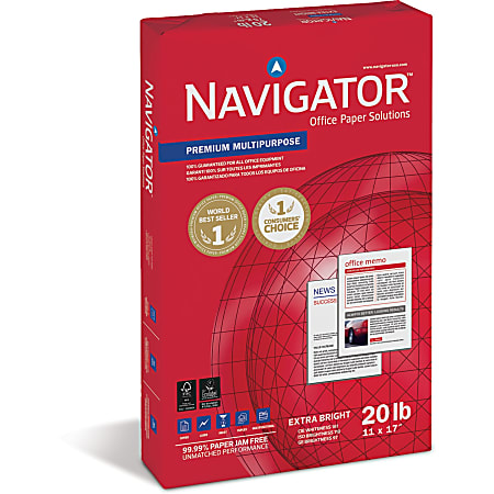 Navigator LaserInkjet Print Copy And Multi Use Paper Ledger Size 11 x ...