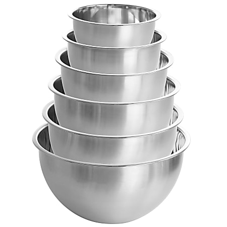 MegaChef 14 Piece Mixing Bowl Set Silver - Office Depot