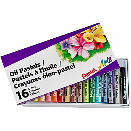 Pentel Arts Oil Pastels Assorted Colors Pack Of 16 - Office Depot