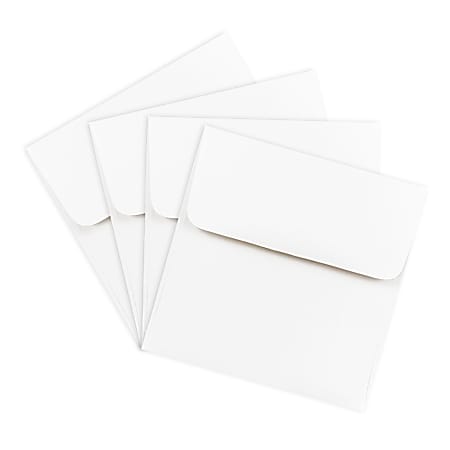 JAM Paper Square Invitation Envelopes 4 12 x 4 12 Gummed Seal White ...