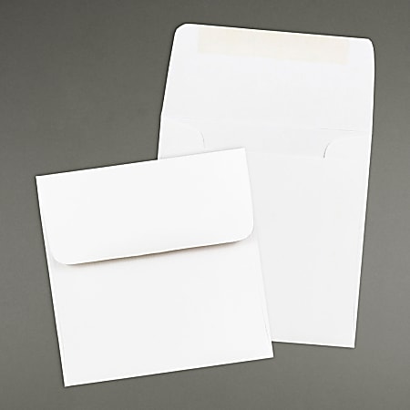 JAM Paper Square Invitation Envelopes 4 12 x 4 12 Gummed Seal White ...