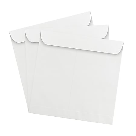 JAM Paper Square Invitation Envelopes 10 12 x 10 12 Gummed Seal White ...