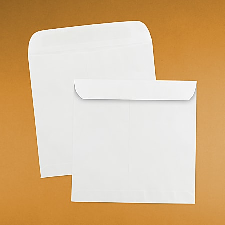 JAM Paper Square Invitation Envelopes 11 12 x 11 12 Gummed Seal White ...