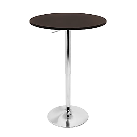 LumiSource Adjustable Bar Table SilverBrown - Office Depot