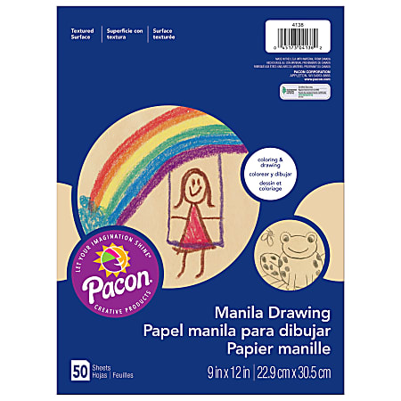 Office Depot Brand Manila Drawing Paper 9 x 12 40 Lb 50 Sheets - Office ...