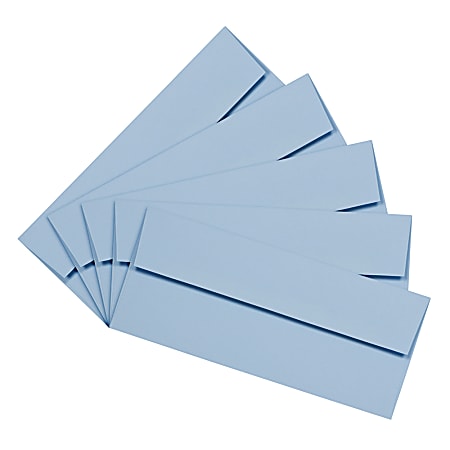JAM PAPER 10 Business Premium Envelopes 4 18 x 9 12 Pastel Baby Blue ...