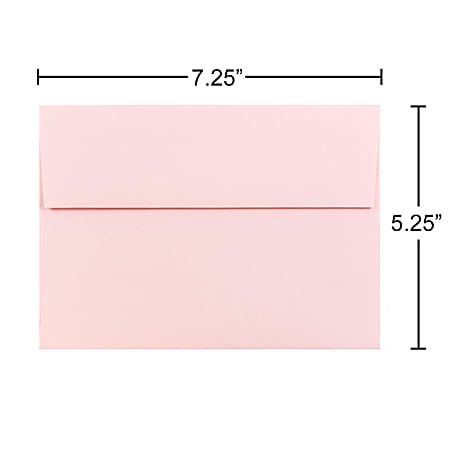JAM Paper Booklet Invitation Envelopes A7 Gummed Seal Light Baby Pink ...
