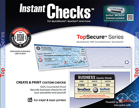 VersaCheck Instant Checks TopSecure Bundle Form 1000 Business Voucher ...