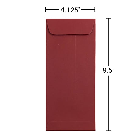 JAM Paper 10 Policy Envelopes Gummed Seal Dark Red Pack Of 25 - Office ...