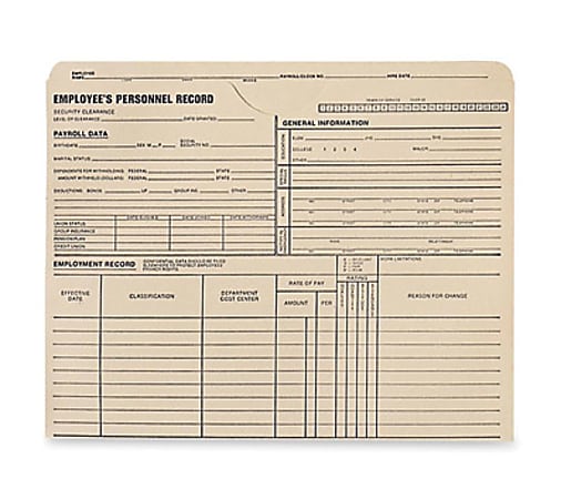 Quality Park Top Tab Employees Personnel Record Files 9 12 x 11 34 ...