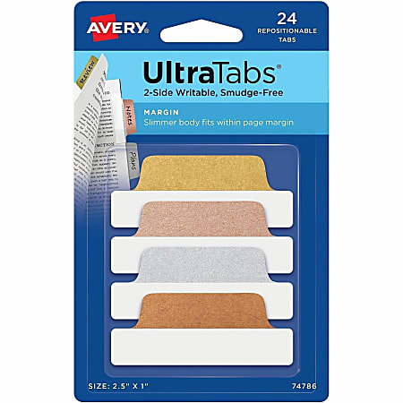 Avery UltraTabs Repositionable Margin Tabs Write on Tabs 1 Tab Height x ...