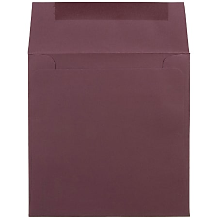 JAM Paper Color Square Invitation Envelopes 6 x 6 Gummed Seal Burgundy ...