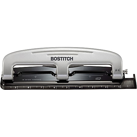 Bostitch EZ Squeeze Three Hole Punch 12 Sheet Capacity BlackSilver ...
