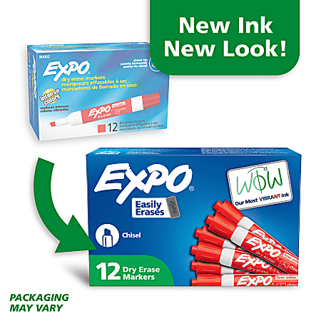 EXPO Low Odor Dry Erase Markers Chisel Point Red Pack Of 12 - Office Depot