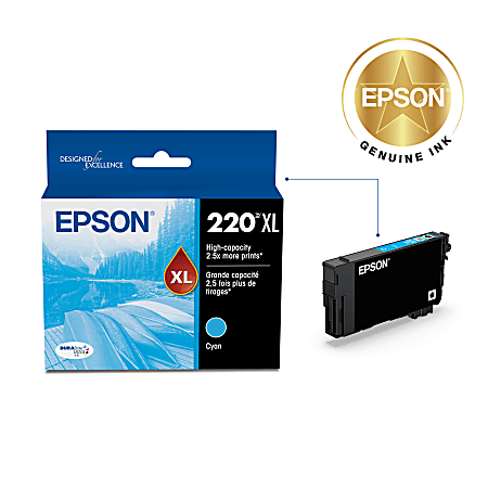 Epson 220XL DuraBrite Cyan Ultra High Yield Ink Cartridge T220XL220 S ...
