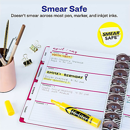 Avery Hi Liter SmearSafe Highlighters Chisel Tip Desk Style Yellow Pack ...
