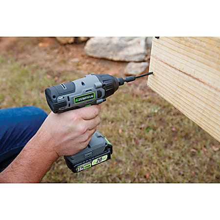 Genesis 20 Volt Cordless Li Ion 14 Collet Impact Driver 7 x 3 x 8 12 ...