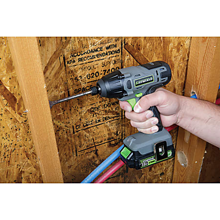 Genesis 20 Volt Cordless Li Ion 14 Collet Impact Driver 7 x 3 x 8 12 ...