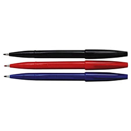 Pentel Sign Pens Fine Point 2.0 mm Red Barrel Red Ink Pack Of 12 Pens ...
