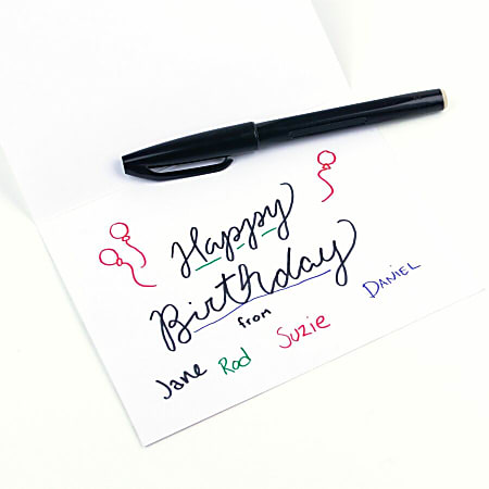 Pentel Sign Pens Fine Point 2.0 mm Black Barrel Black Ink Pack Of 12 ...