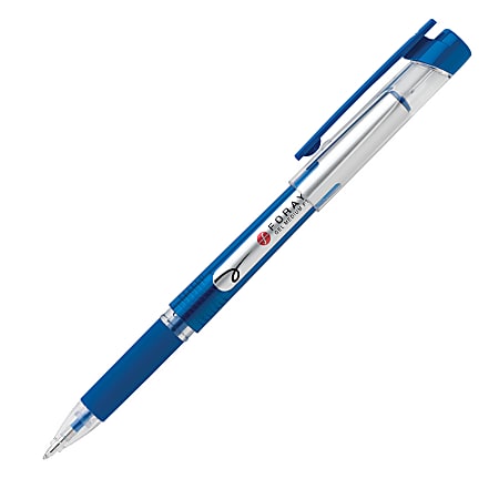 FORAY Gel Stick Pens Medium Point 0.8 mm Clear Barrel Blue Ink Pack Of ...