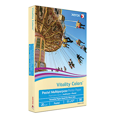 Xerox Vitality Colors Color Multi Use Printer Copy Paper Ivory Ledger ...