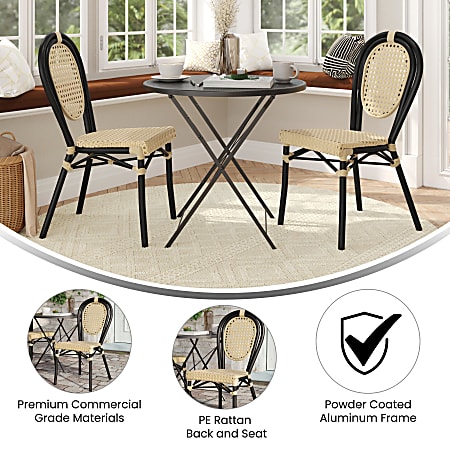 Flash Furniture 2 Pack Cannes IndoorOutdoor Commercial Thonet Bistro ...