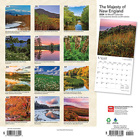 2024 BrownTrout Monthly Square Wall Calendar 12 x 12 The Majesty of New ...