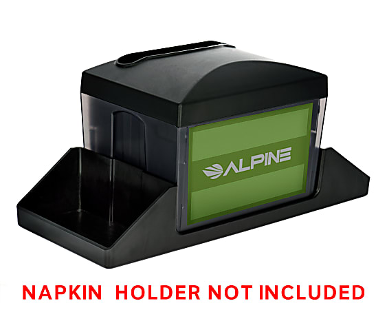 Alpine Napkin Dispenser Caddies 2 1116 H x 14 316 W x 6 D Black Pack Of ...