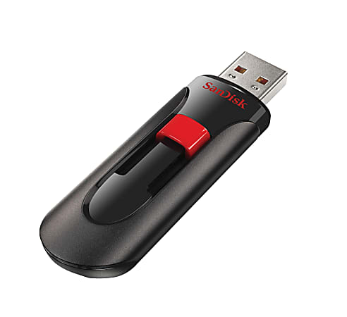 SanDisk Cruzer Glide USB 2.0 Flash Drive 128GB Black - Office Depot