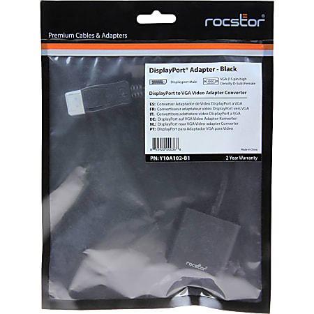 Rocstor DisplayPort to VGA Video Adapter Converter Cable 5.9 5.90 ...