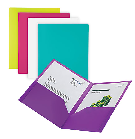Office Depot Brand 2 Pocket Poly Fashion Portfolios 8 12 x 11 Assorted ...