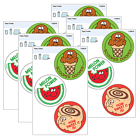 TREND Vinyl Stickers Tasty Treats 3 Per Pack Set Of 6 Packs - Office Depot