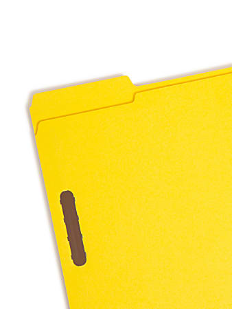 Smead Color Reinforced Tab Fastener Folders Letter Size 13 Cut Yellow ...