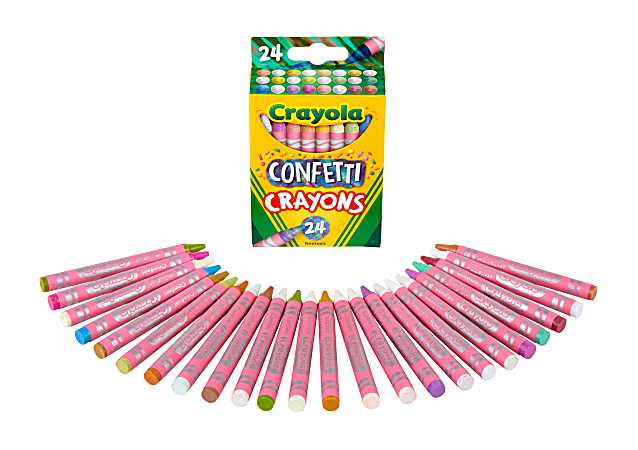 Crayola Confetti Crayons Assorted Colors Pack Of 24 Crayons - Office Depot