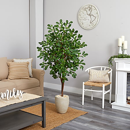 Nearly Natural Oak 69 H Artificial Tree With Planter 69 H x 32 W x 32 D ...