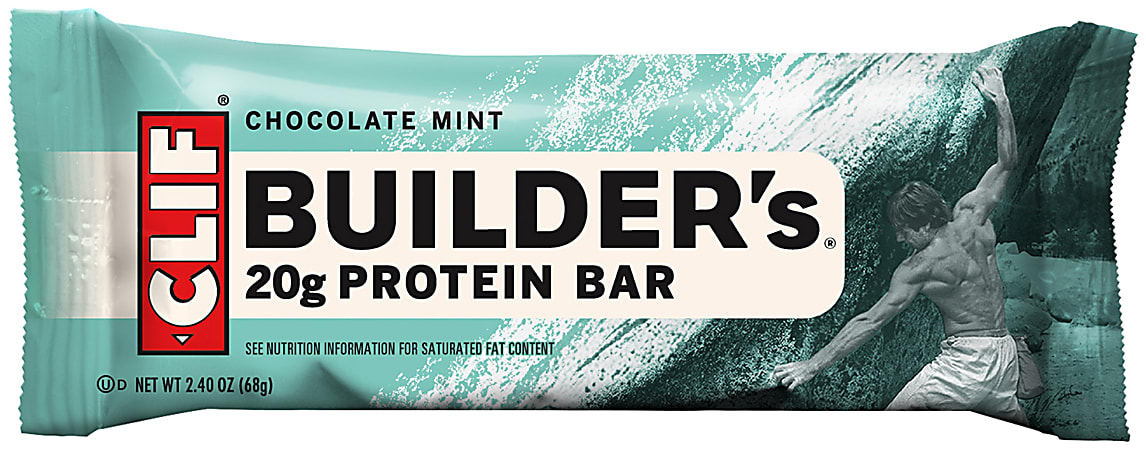 Clif Bar Builders Chocolate Mint Protein Bars 2.4 Oz Box Of 12 Bars ...
