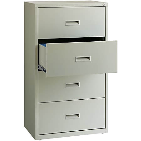 Lorell 30 W x 18 58 D Lateral 4 Drawer File Cabinet Light Gray - Office ...