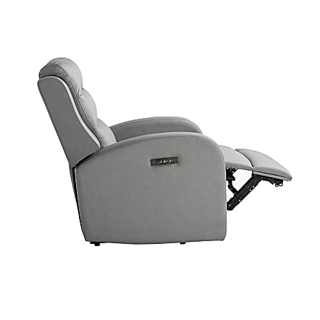 Relax A Lounger Asher Power Recliner With USB Port Gray Office Depot
