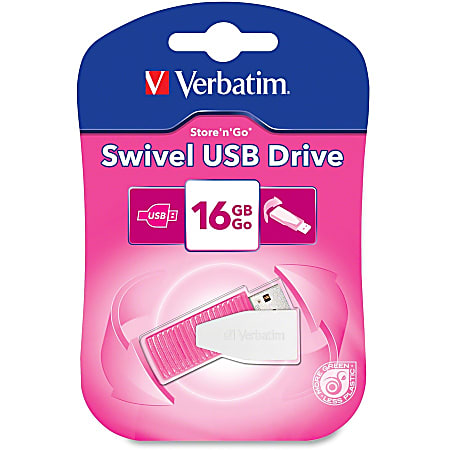 Verbatim 16GB Swivel USB Flash Drive Hot Pink 16 GB Hot Pink 1 Pack ...