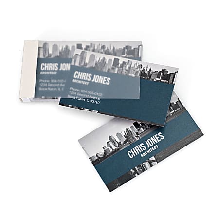 Full Color Business Card Pack 3 12 x 2 White Pack Of 100 - Office Depot