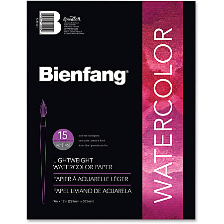 Bienfang Watercolor Pad 9 x 12 White Pad Of 15 Sheets - Office Depot