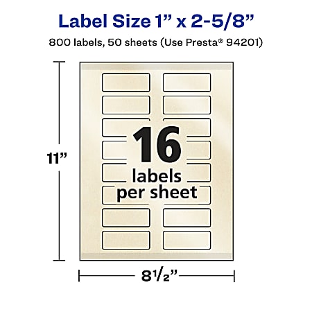Avery Pearlized Permanent Labels With Sure Feed 94201 PIP50 Rectangle 1 ...