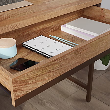 Sauder Manhattan Gate 48 W Single Pedestal Computer Desk With File ...