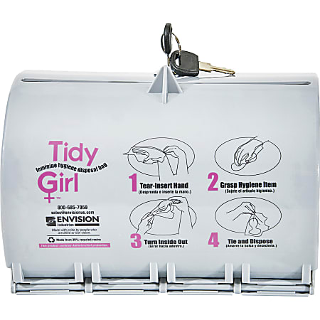 Stout Tidy Girl Feminine Hygiene Disposal Bag Dispenser Gray - Office Depot