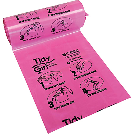 Stout Tidy Girl Feminine Hygiene Disposal Bags Pink 1.2 mil Pack Of 600 ...