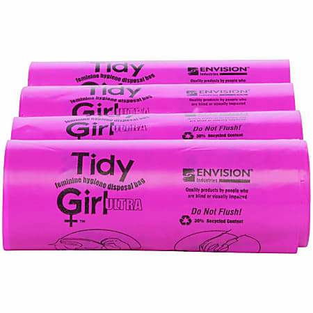 Stout Tidy Girl Feminine Hygiene Disposal Bags Pink 1.2 mil Pack Of 600 ...