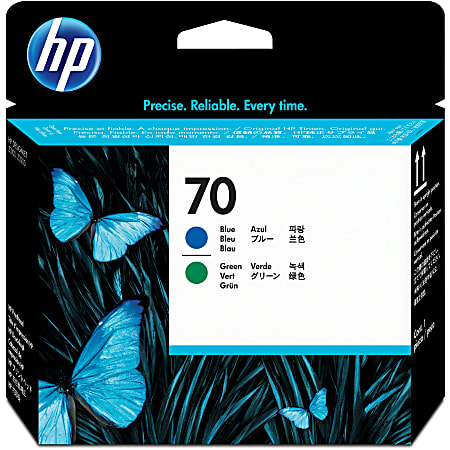 HP 70 C9408A Blue and Green Printhead - Office Depot