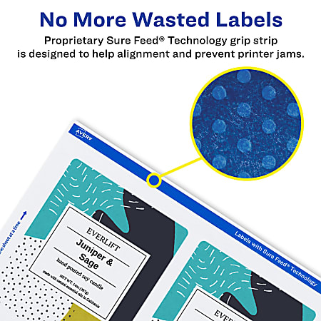 Avery Waterproof Permanent Labels With Sure Feed 94215 WMF25 Rectangle ...