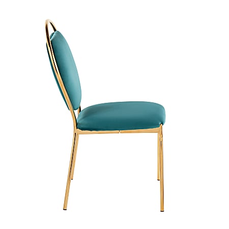 LumiSource Keyhole Contemporary Dining Chairs GoldGreen Set Of 2 Chairs ...